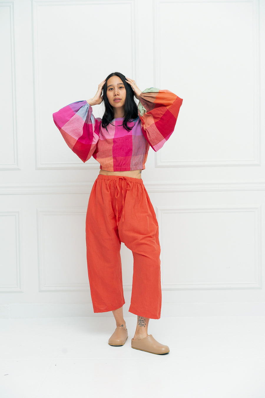 Buy Elizabeth Top | Prism Chex Tops – Rujuta Sheth